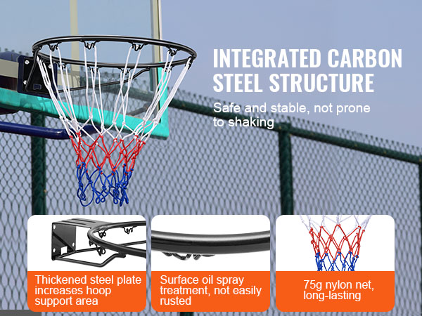 VEVOR Basketball Rim, Wall Door Mounted Basketball Hoop, Heavy Duty ...