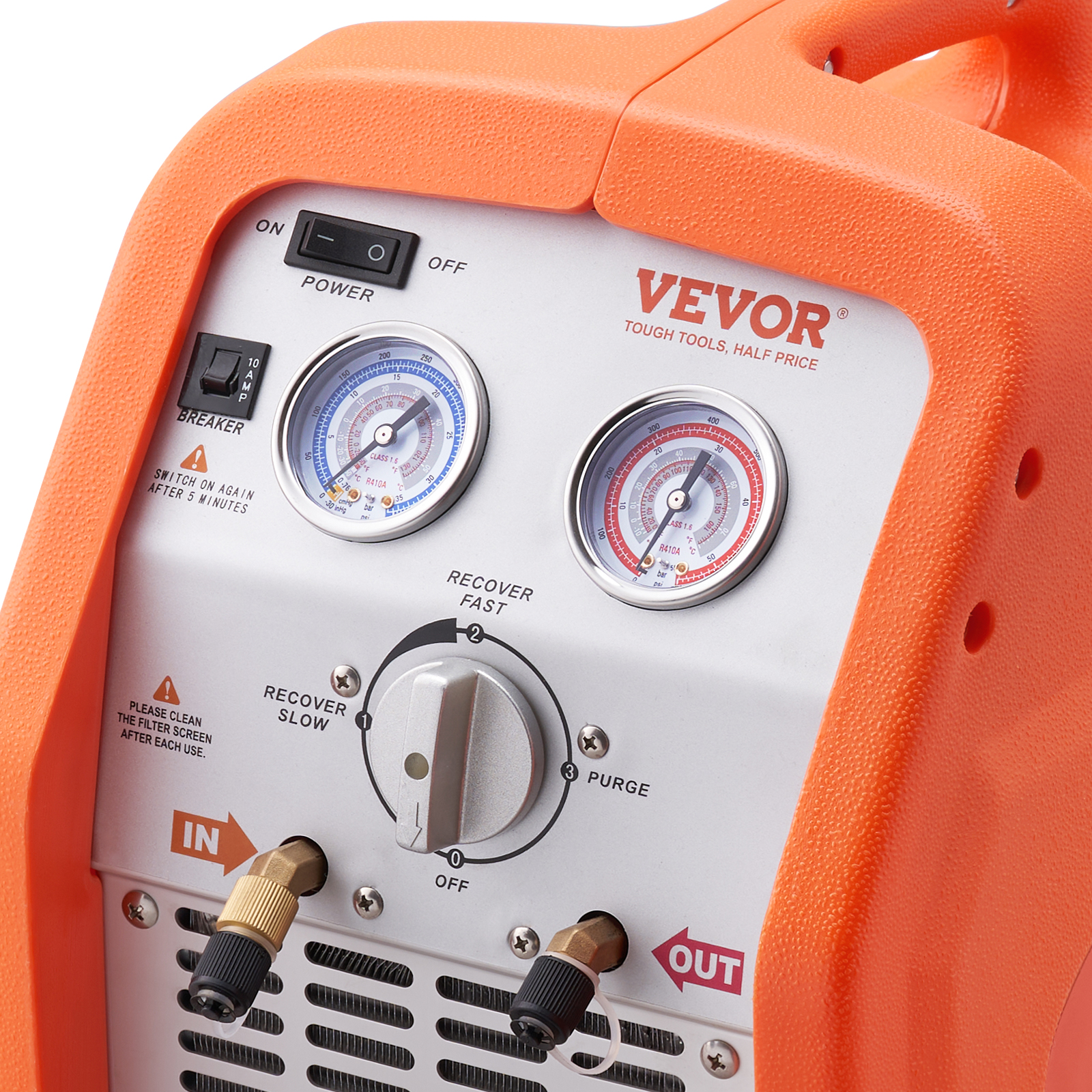 VEVOR 1 HP Refrigerant Recovery Machine - Dual Cylinder Portable AC ...