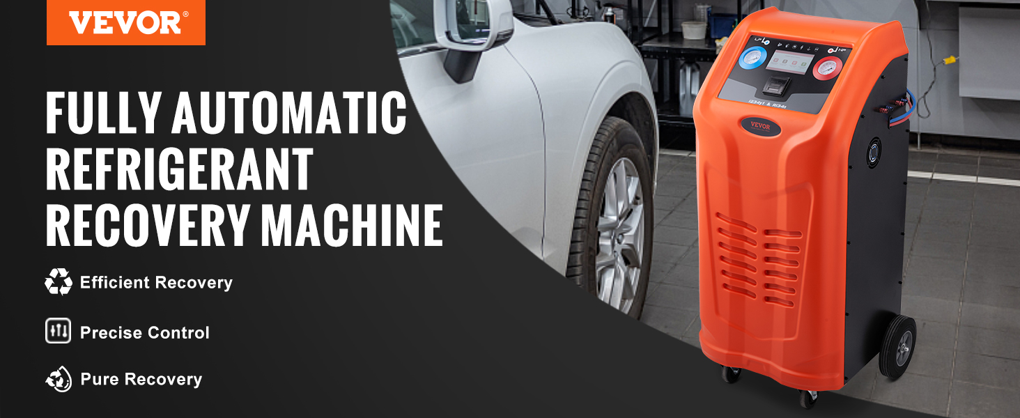 VEVOR Fully Automatic Refrigerant Recovery Machine - Dual Cylinder AC ...