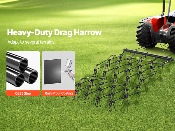 VEVOR Drag Harrow 4 x 5,6 fot kedjeharv ATV gräsmattekratta för ...