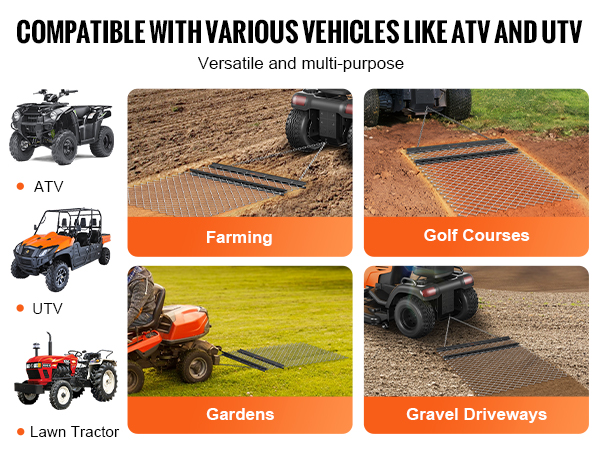 VEVOR Drag Harrow, 4' x 5' ATV Chain Harrow, Q235 Steel UTV Tractor ...