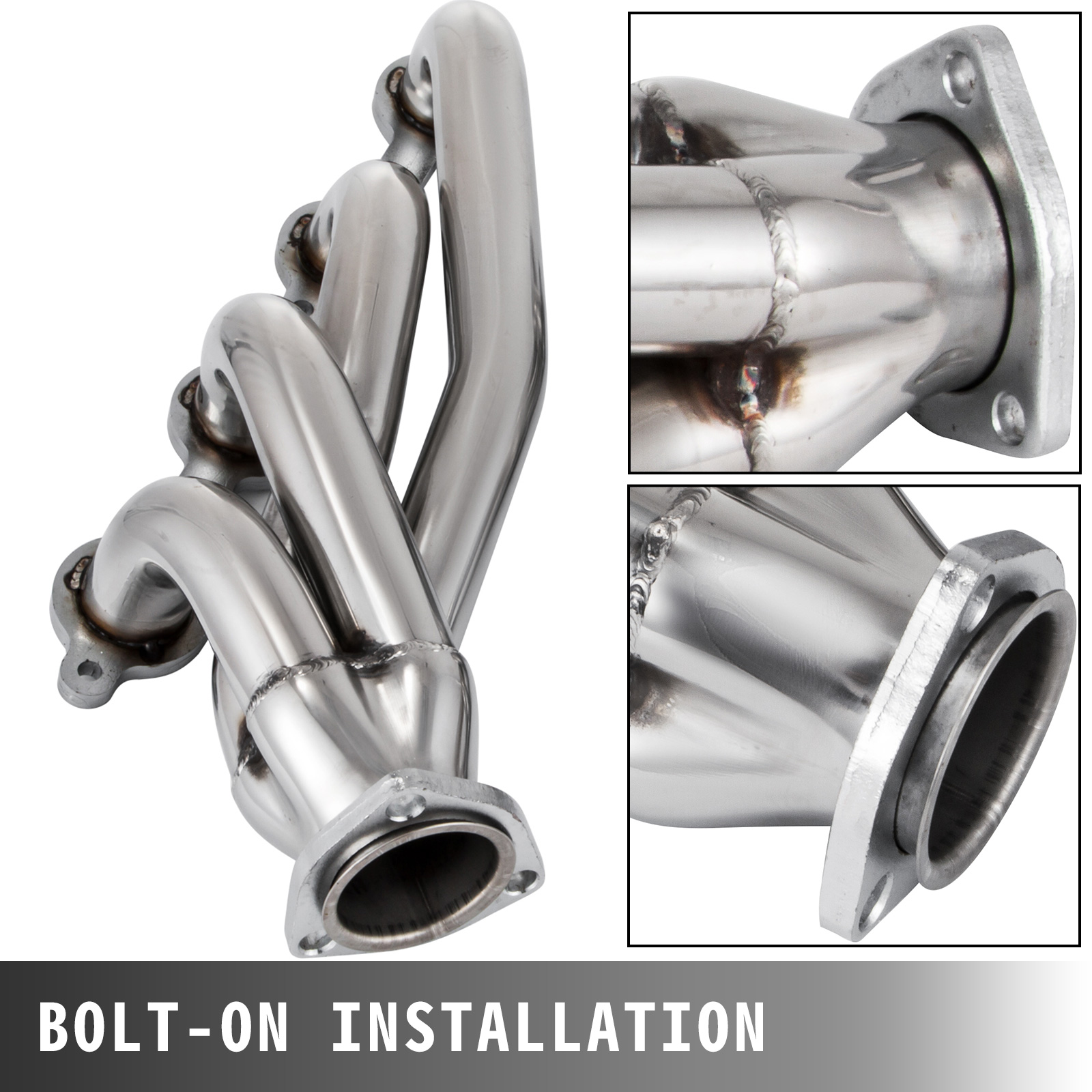 VEVOR Exhaust Header Set 1 5/8" Exhaust Turbo Headers, Stainless Steel ...