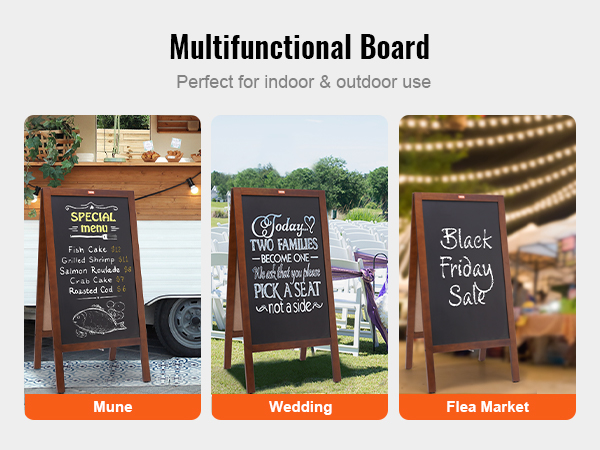 VEVOR A Frame Chalkboard Sign, Double-Sided Sidewalk Signs ...
