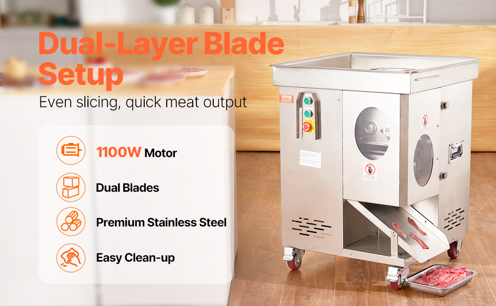 Electric Meat Cutter Machine 1100W Commercial Cutter Meat Slicer for ...