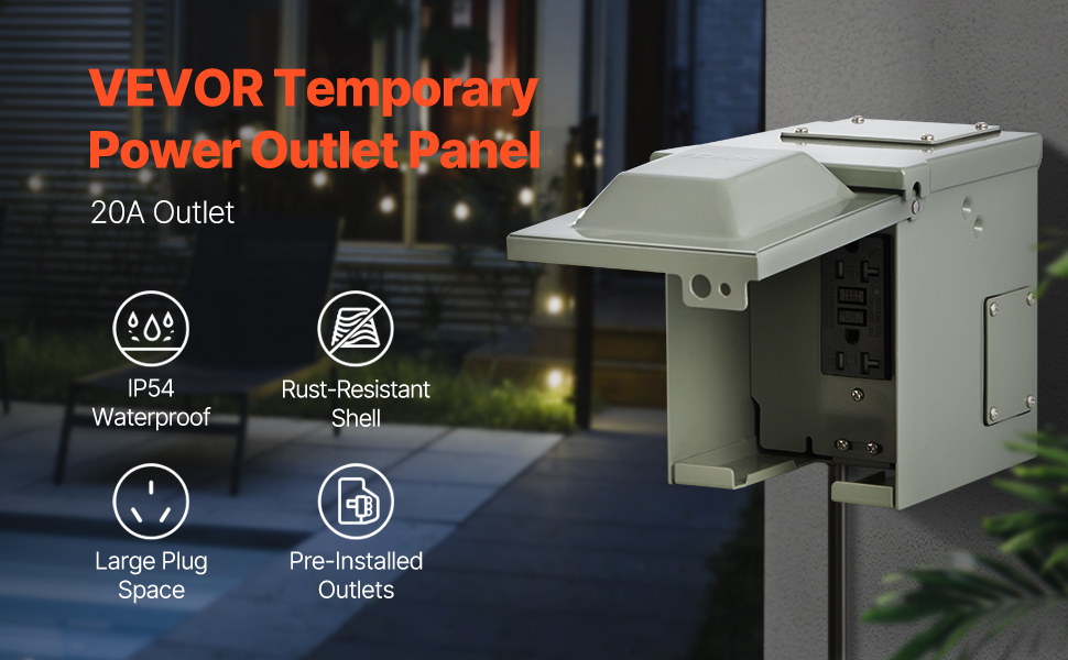 Outdoor Electrical Outlet Box 20 AMP GFCI Receptacles Power Outlet Box ...