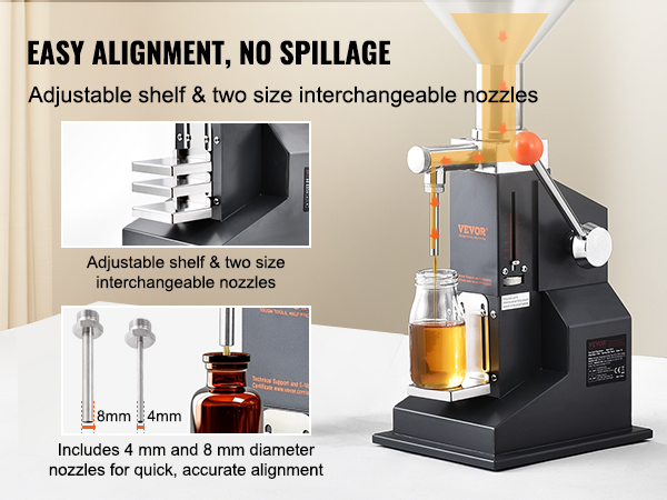 VEVOR Manual Paste Liquid Filling Machine, 5-50ml Bottle Filler ...