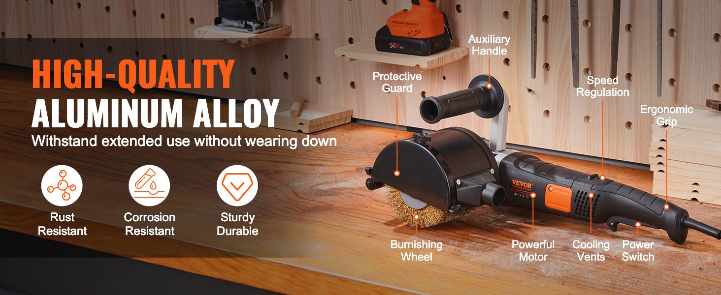 VEVOR Burnishing Polishing Machine 1300W 6-Speed Electric Metal ...