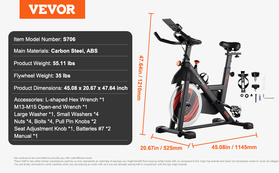 VEVOR Exercise Bike Magnetic Resistance Stationary Bike Indoor Cycling ...
