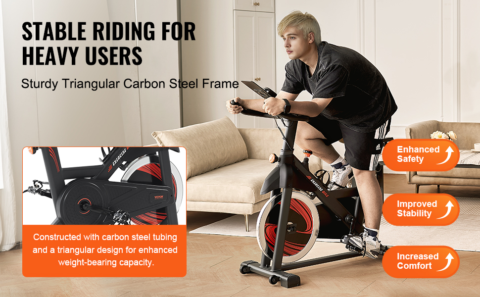 VEVOR Exercise Bike Magnetic Resistance Stationary Bike Indoor Cycling ...