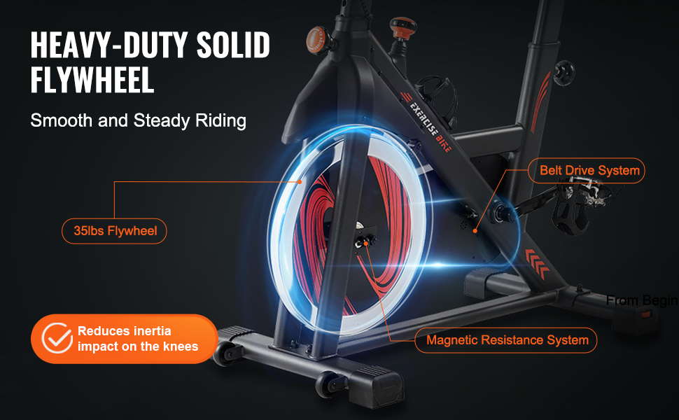 VEVOR Exercise Bike Magnetic Resistance Stationary Bike Indoor Cycling ...