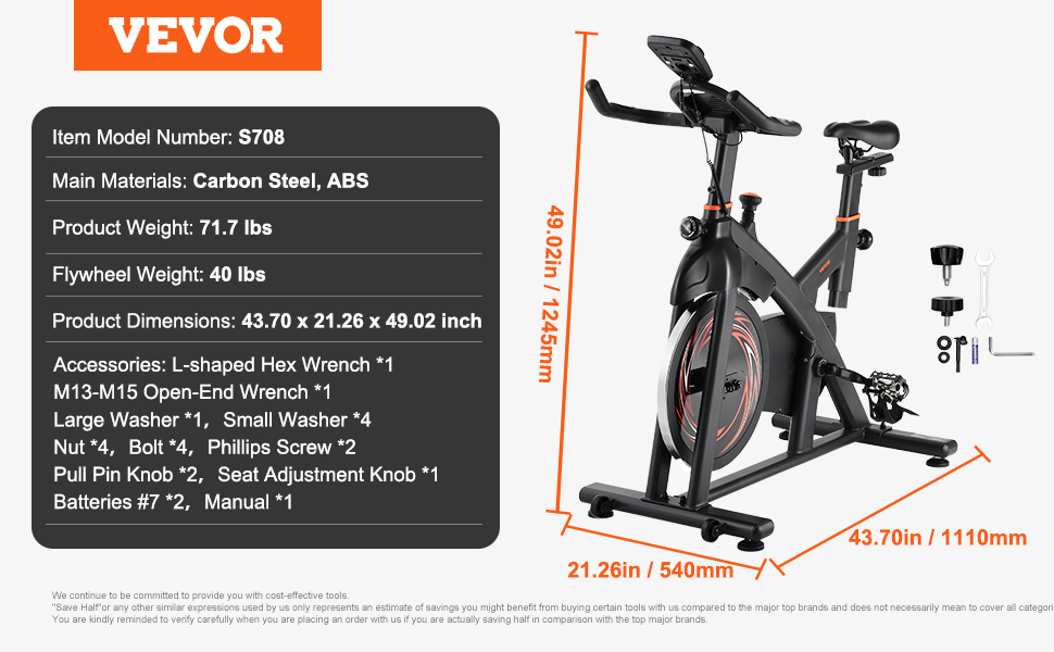 VEVOR Exercise Bike Magnetic Resistance Stationary Bike Indoor Cycling ...