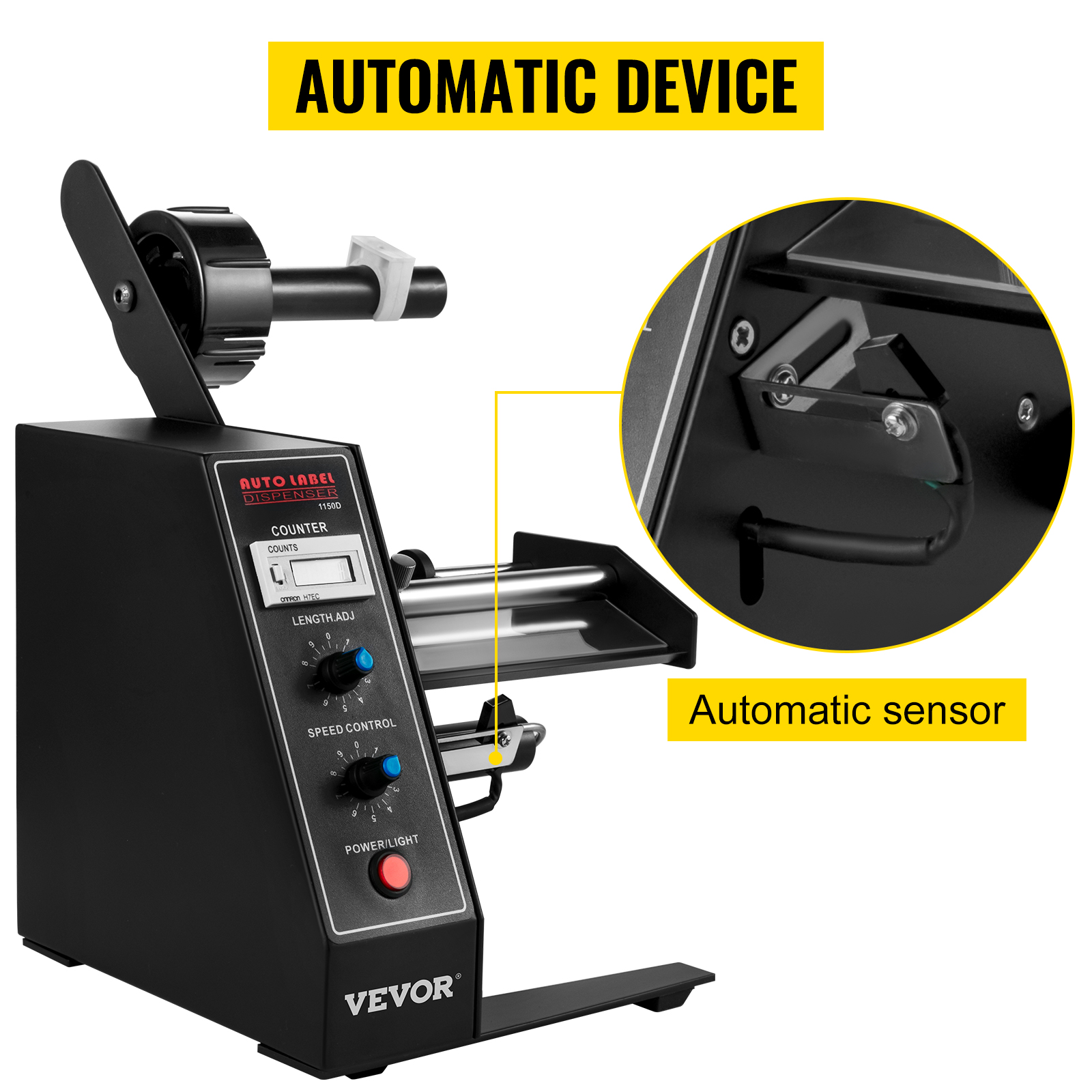 VEVOR Automatic Label Dispenser 110V, 12W AL-1150D Automatic Manual ...