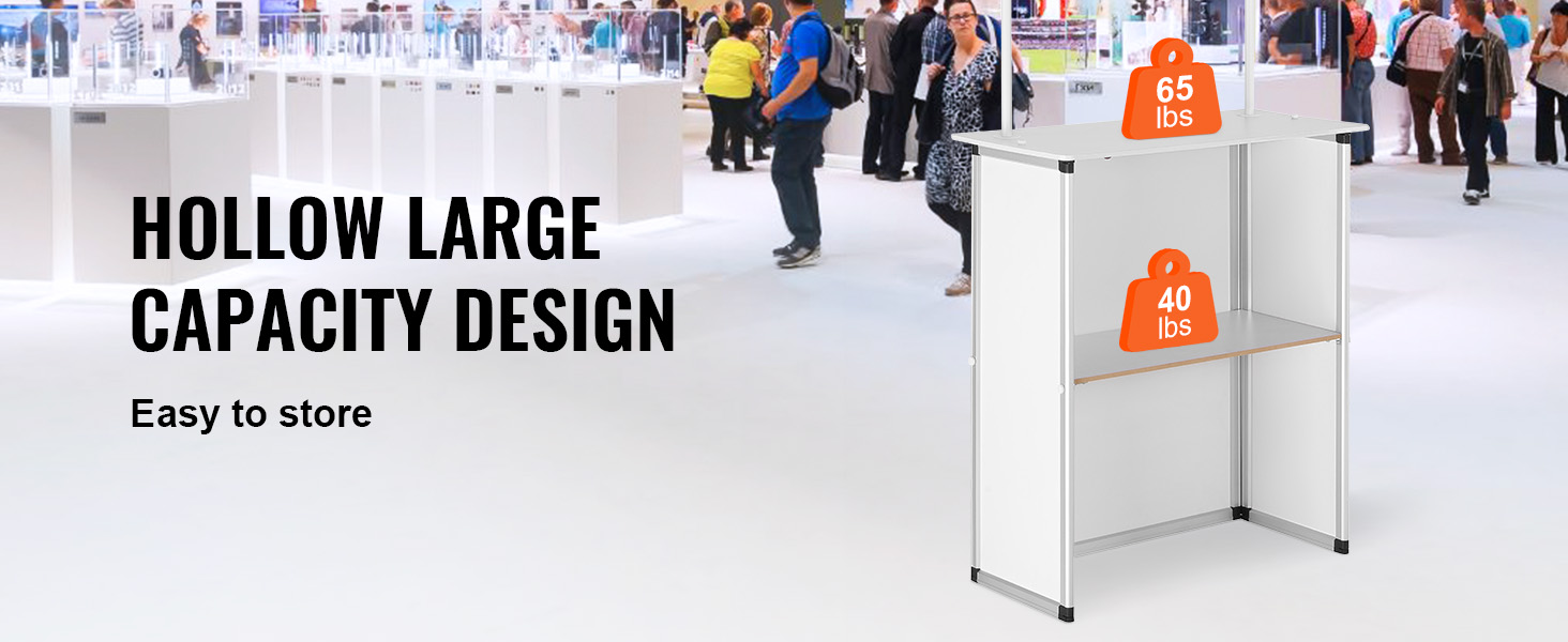VEVOR Portable Tradeshow Podium Table, 785 x 380 x 1815 mm, Display ...