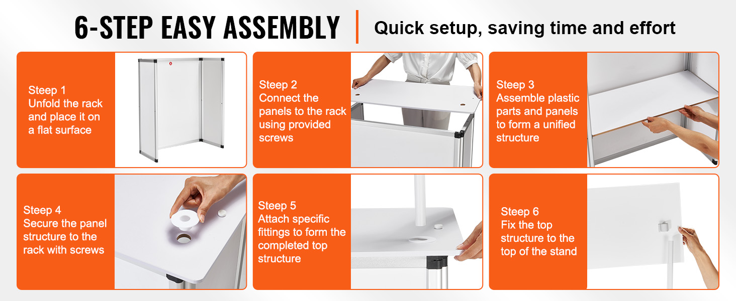 VEVOR Portable Tradeshow Podium Table, 30.91" x 14.96" x 71.46 ...