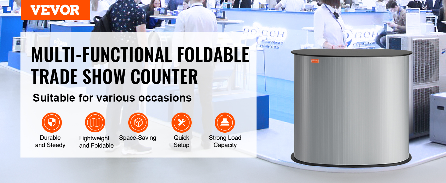 VEVOR Portable Tradeshow Podium Table, 900 x 490 x 940 mm, Display ...