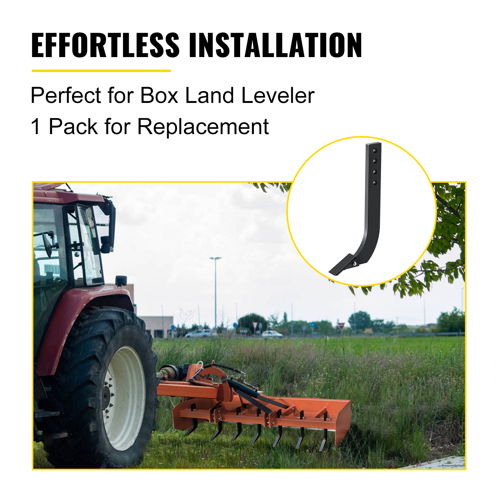 VEVOR Box Blade Shank, 18'' Scarifier Shank, 4 Holes Box Scraper Shank ...