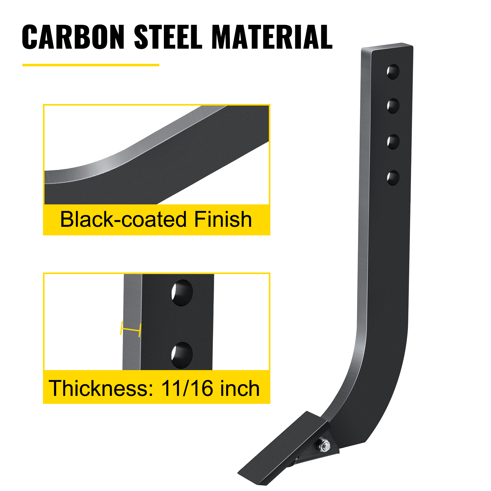 VEVOR Box Blade Shank, 18'' Scarifier Shank, 4 Holes Box Scraper Shank ...