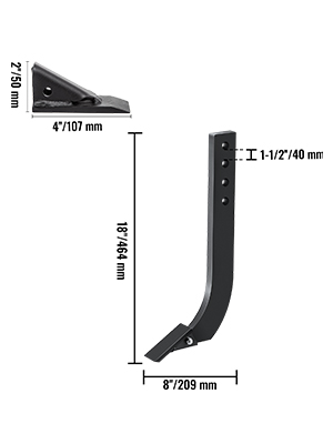 VEVOR Box Blade Shank, 18'' Scarifier Shank, 4 Holes Box Scraper Shank ...