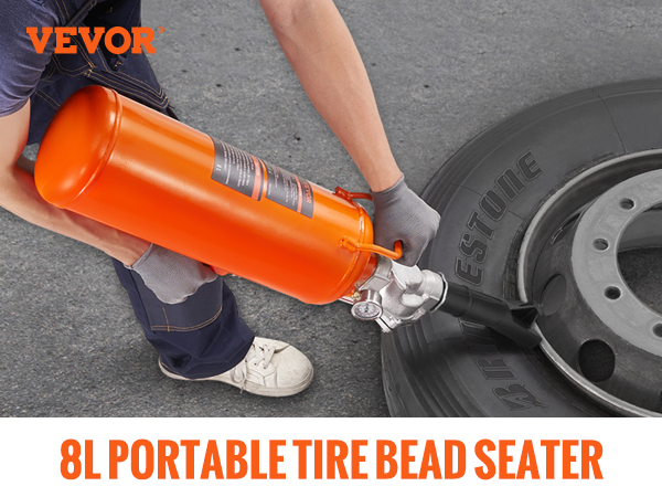 VEVOR Tire Bead Setter, 8L Capacity, 120 PSI Air Bead Blaster, Handheld ...