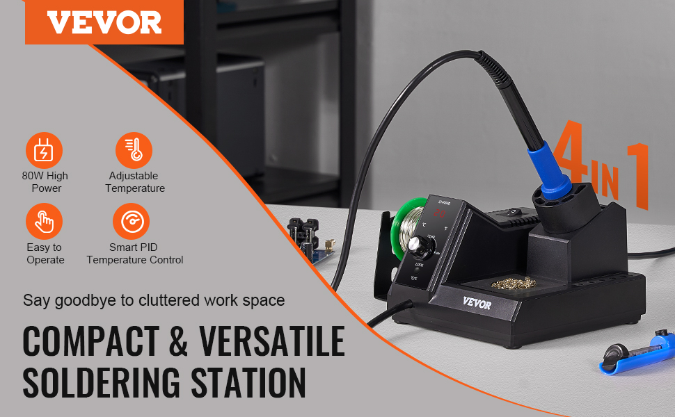 Soldering Iron Station 80W Digital Display Soldering Station Kit & 5 ...