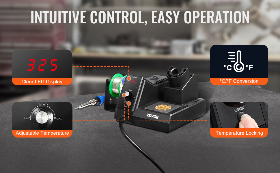 Soldering Iron Station 80W Digital Display Soldering Station Kit & 5 ...