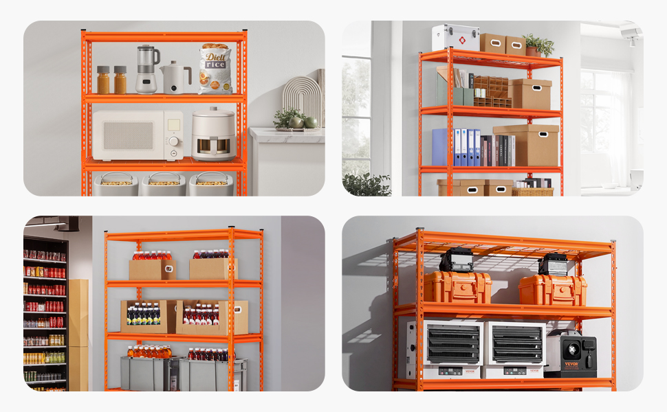 VEVOR Storage Shelves 5 Tier Adjustable Heavy Duty Garage Shelving Unit ...