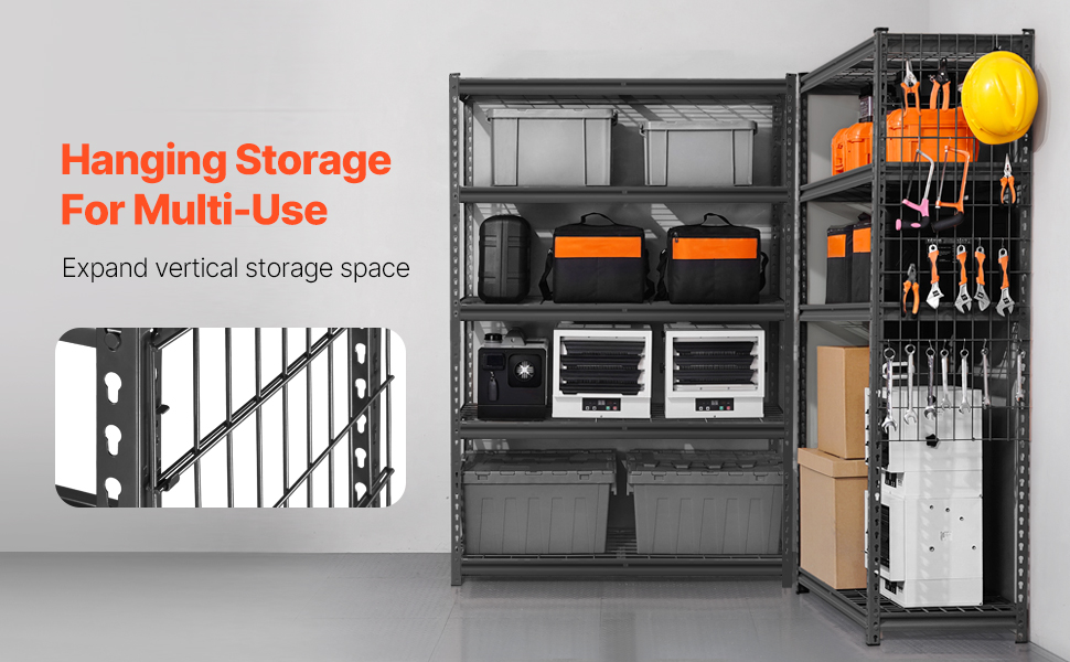 VEVOR Storage Shelves 5 Tier Adjustable Heavy Duty Garage Shelving Unit ...