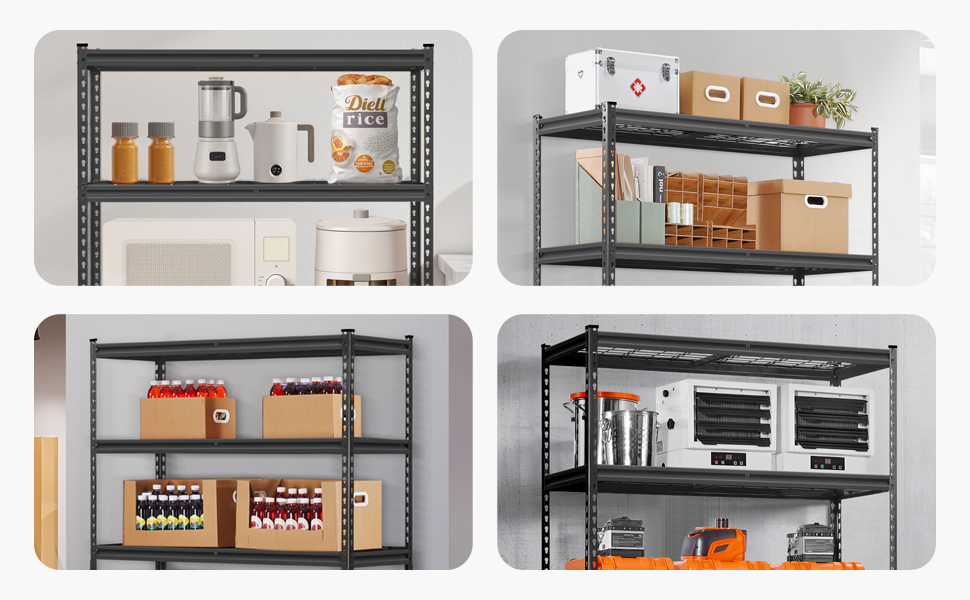 Storage Shelves 5 Tier Adjustable Heavy Duty Garage Shelving Units 2500 ...