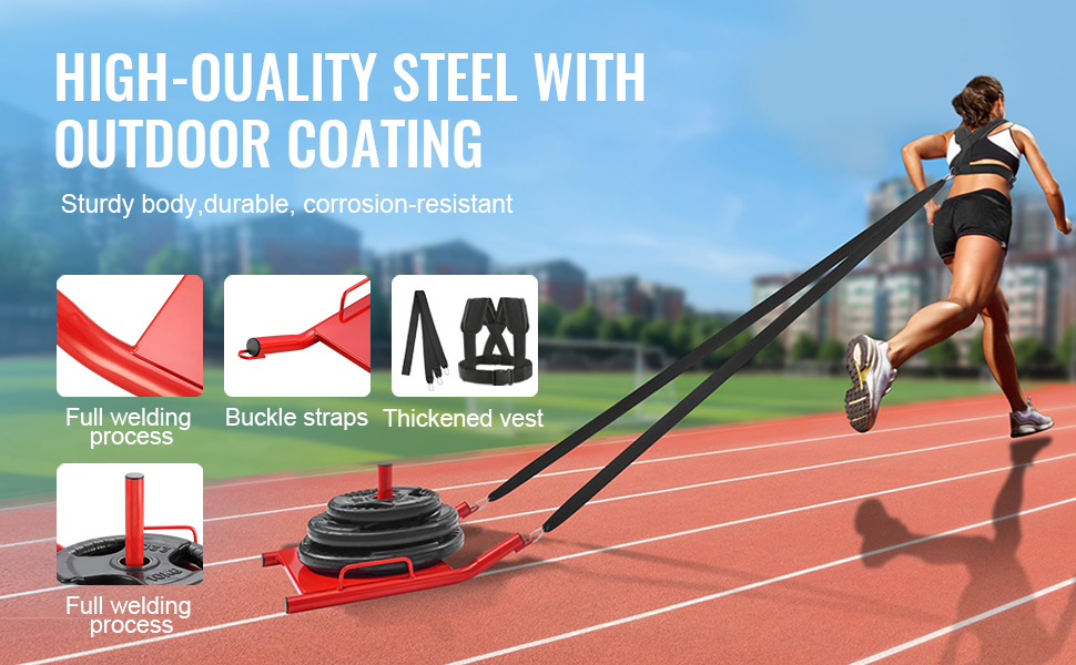 VEVOR Weight Training Pull Sled, Fitness Strength Speed Training Sled ...