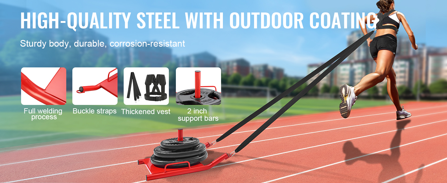 VEVOR Weight Training Pull Sled, Fitness Strength Speed Training Sled ...