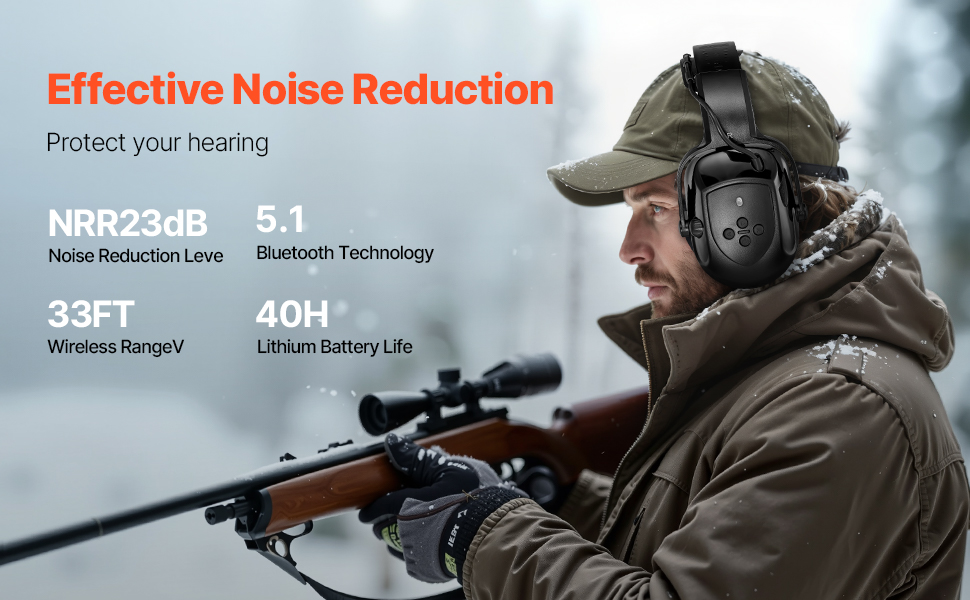 Safety Earmuffs Bluetooth Hearing Protection Ear Muffs Noise Reduction ...
