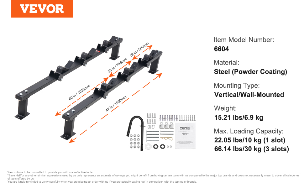 VEVOR Trimmer Rack, 3 Place Weeder Trimmer Rack, Trim Holder Trailer ...