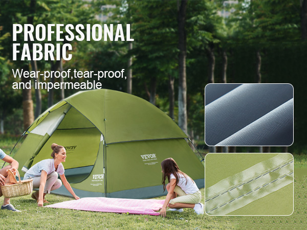 VEVOR 3 Person Camping Tent, Waterproof Lightweight Backpacking Tent ...