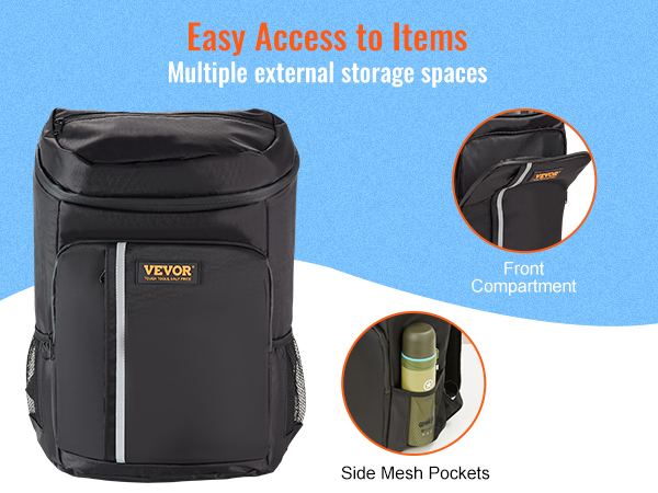 VEVOR Cooler Backpack, 28 Cans Backpack Cooler Leakproof, Waterproof ...
