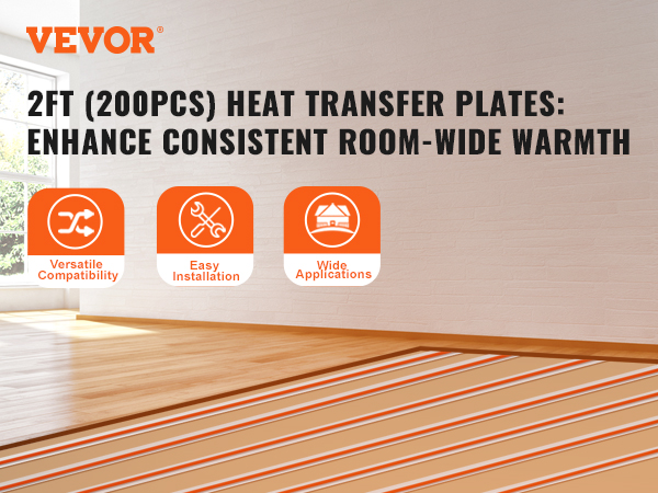 VEVOR PEX Heat Transfer Plates 4 ft, Radiant Heat Plates for 3/4" PEX ...