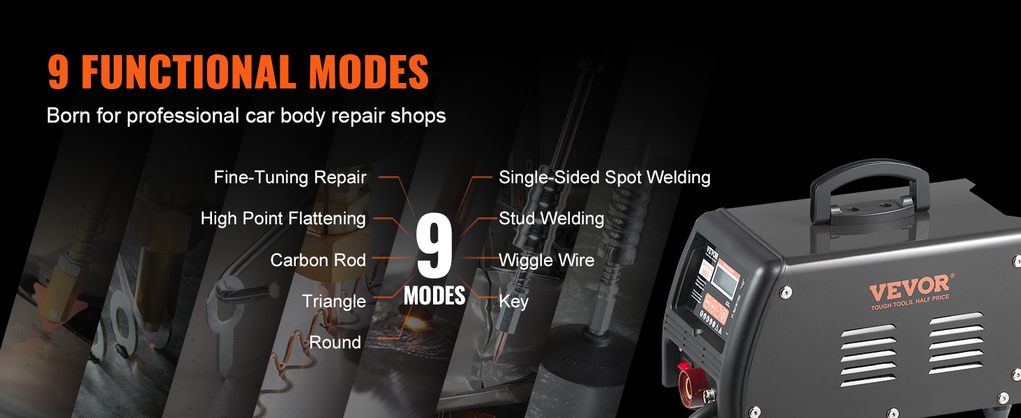 VEVOR Stud Welder Dent Repair Kit 3KW Spot Welder Dent Puller Machine 9 ...