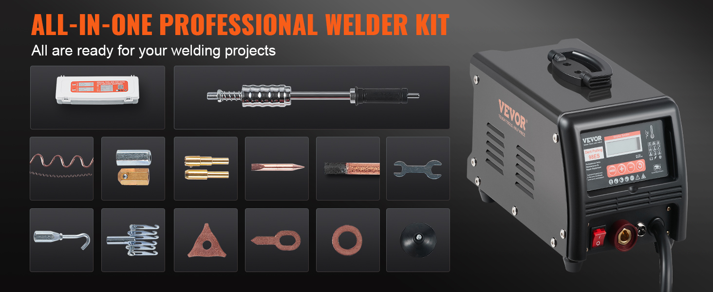 VEVOR Stud Welder Dent Repair Kit 3KW Spot Welder Dent Puller Machine 9 ...