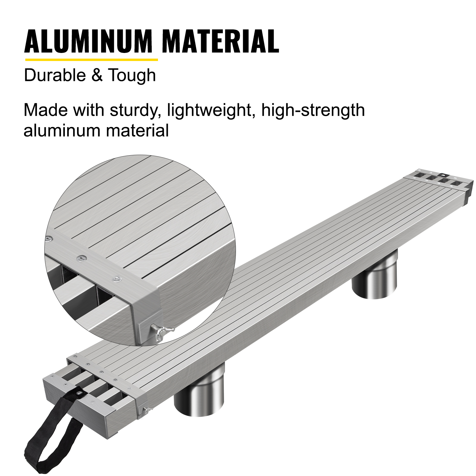 VEVOR Aluminum Work Plank, 6-9ft Telescoping Plank, 440lbs Capacity ...