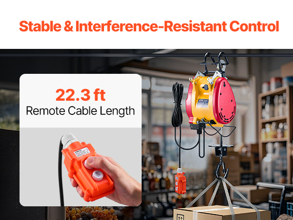 VEVOR 2-in-1 Portable Electric Hoist Winch 1100LBS Wired/Wireless ...