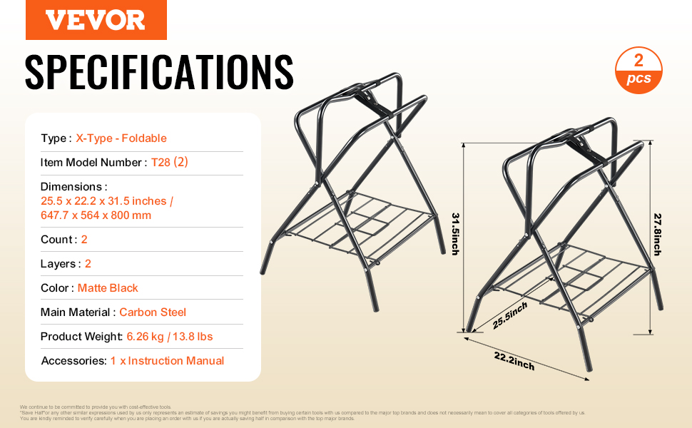 VEVOR Folding Saddle Rack Freestanding Horse Saddle Stand for English ...