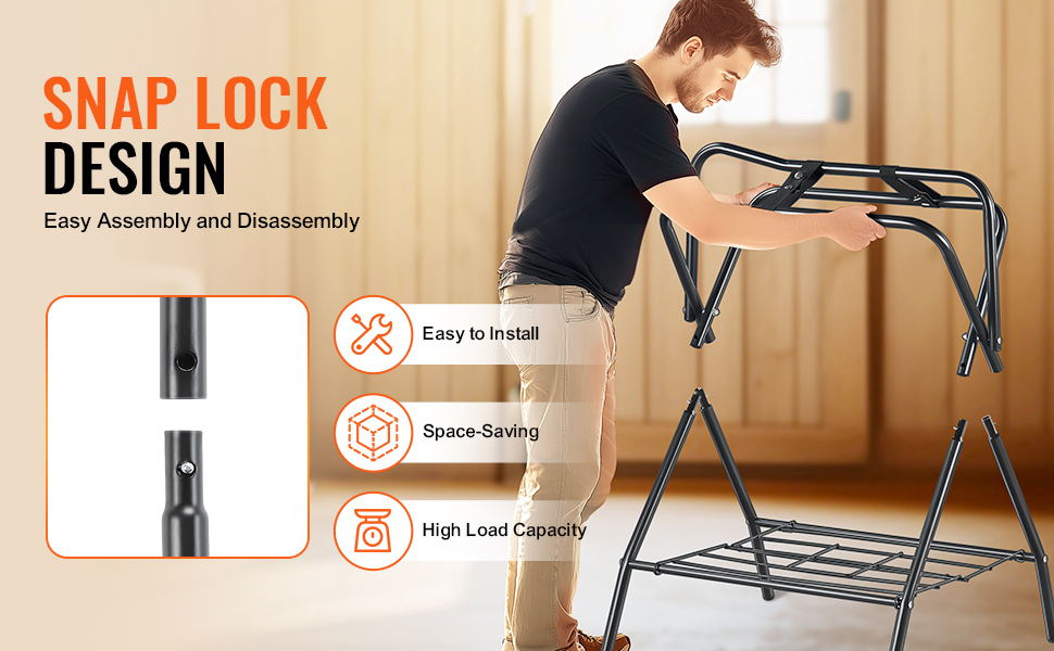 VEVOR Folding Saddle Rack Freestanding Horse Saddle Stand for English ...