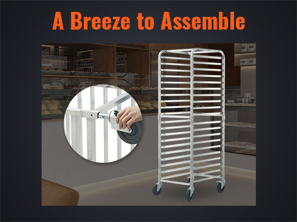 VEVOR Bun Pan Rack, 20-Tier Commercial Bakery Racks with Brake Wheels ...