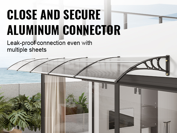 VEVOR Window Door Awning Canopy, 120" x 40" Door Canopy Exterior, UF50 ...