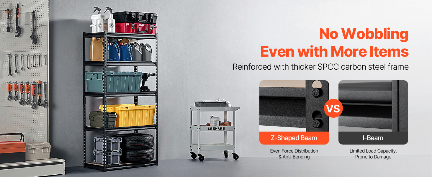 VEVOR Storage Shelves 406 x 813 x 1596 mm 5-tier Garage Storage ...