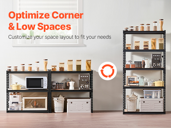 VEVOR Storage Shelves 406 x 914 x 1813 mm 5-tier Garage Storage ...