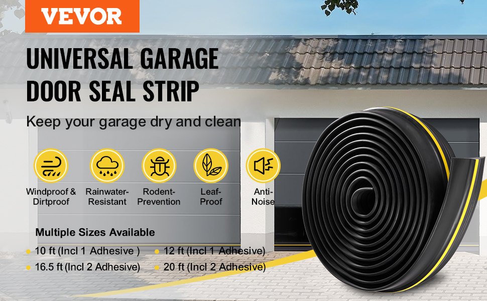 VEVOR Garage Door Threshold Seal Strip 20 FT Universal Bottom ...