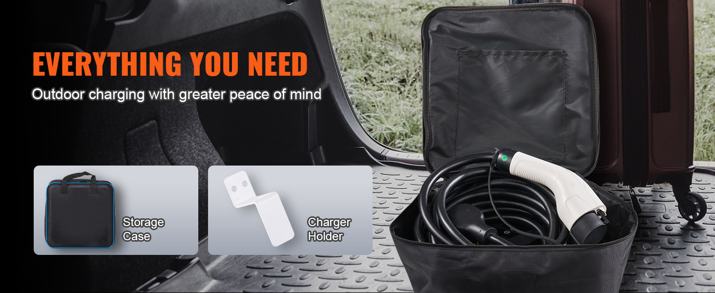 VEVOR Level 2 Portable EV Charger, 32 Amp 240V, Electric Vehicle ...