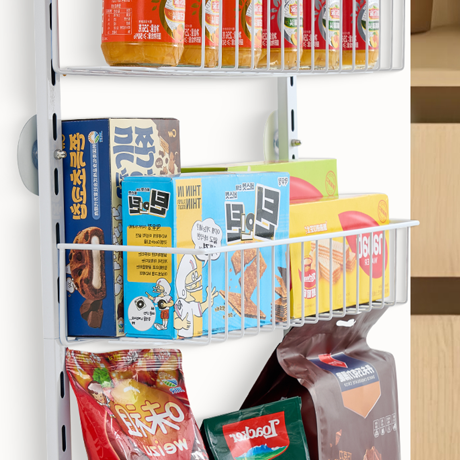9-Tier Over the Door Pantry Organizer Hanging Storage Rack Adjustable ...