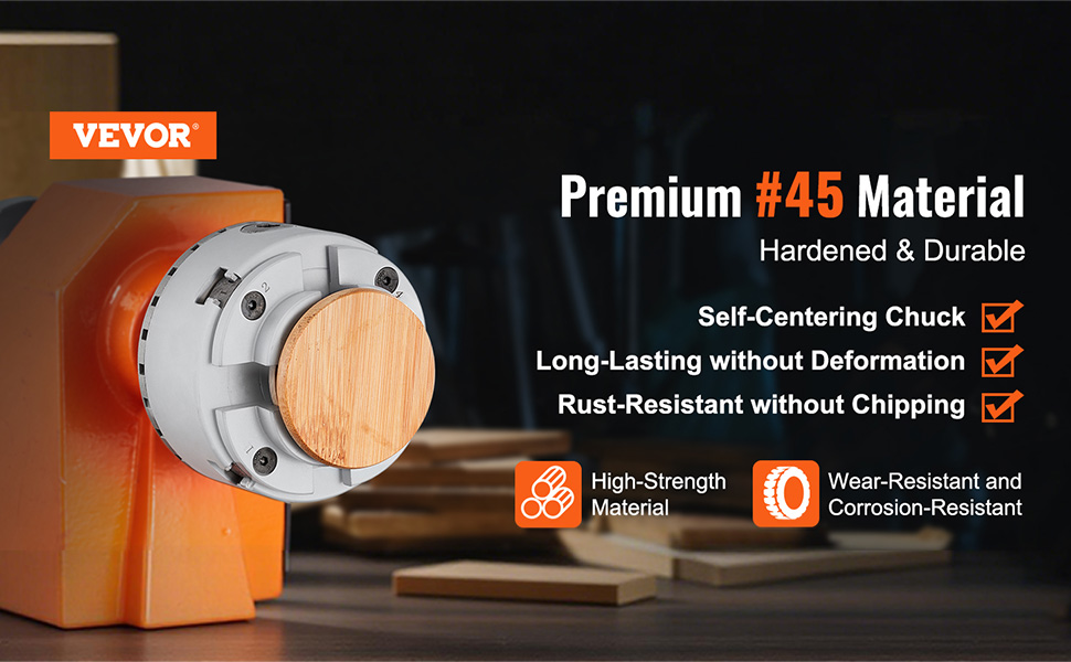VEVOR KP96 Lathe Chuck, 4-Jaw 3.75" Diameter, Metal Lathe Chuck Turning ...