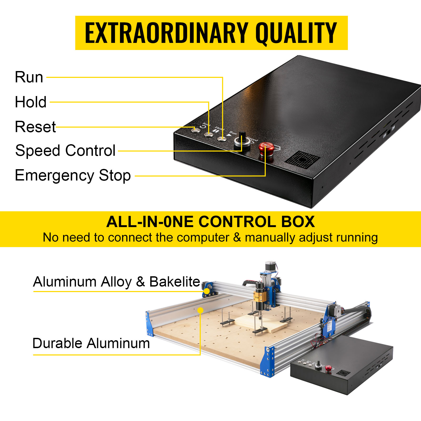 VEVOR CNC Router Kit, Evolution 4 Engraving Machine, Pre-assembly ...